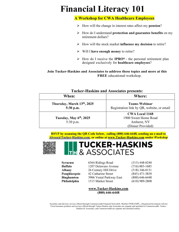 Financial Literacy : A Workshop for CWA Healthcare Employees | CWA ...